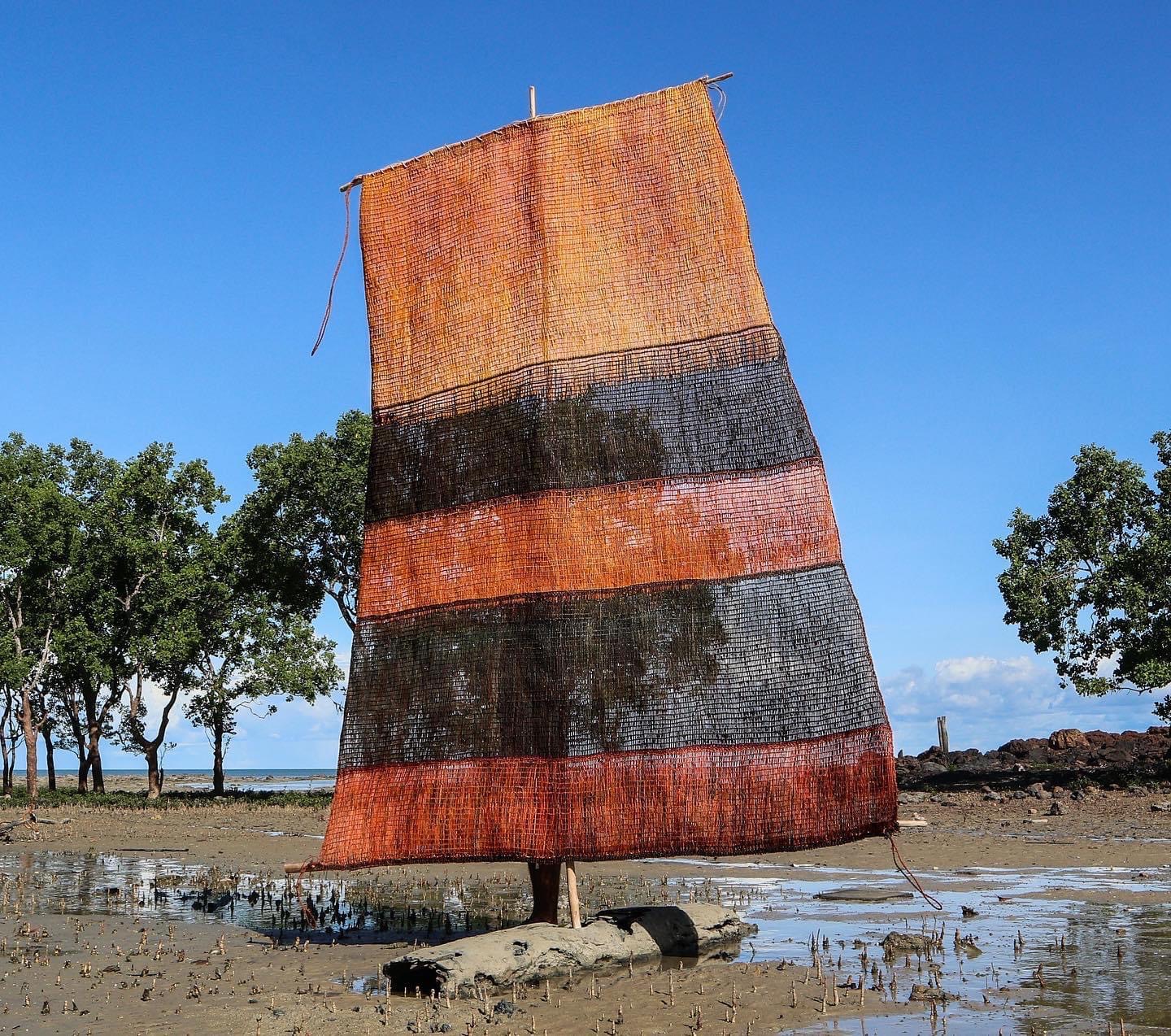 Margaret Rarru Garrawurra, “Dhomala (pandanus sail)”, 2022, Pandanus ...